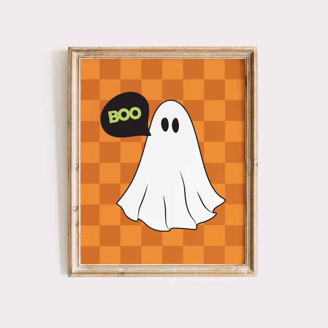 Boo Ghost Print, Digital Download, Halloween Printable, Trendy Wall Art ...
