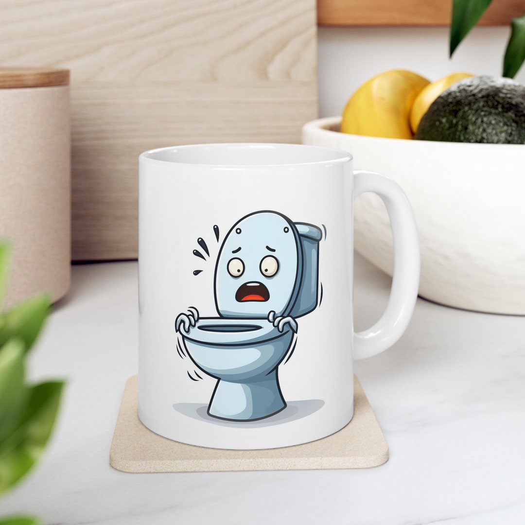 Scared Toilet Mug, Funny Mug, Joke Gift, Gag Gift, Christmas Gift, for ...