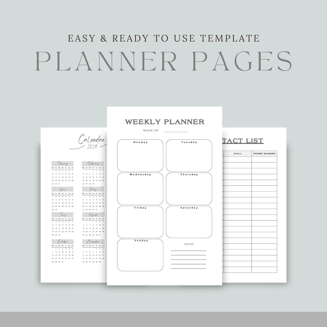 Digital Weekly Planner Template and Yearly Planner - Etsy