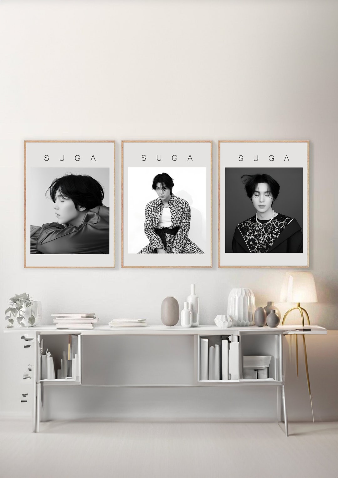 SUGA BTS Poster Set of 3 digital Download, Yoongi Bts Print, Aesthetic ...