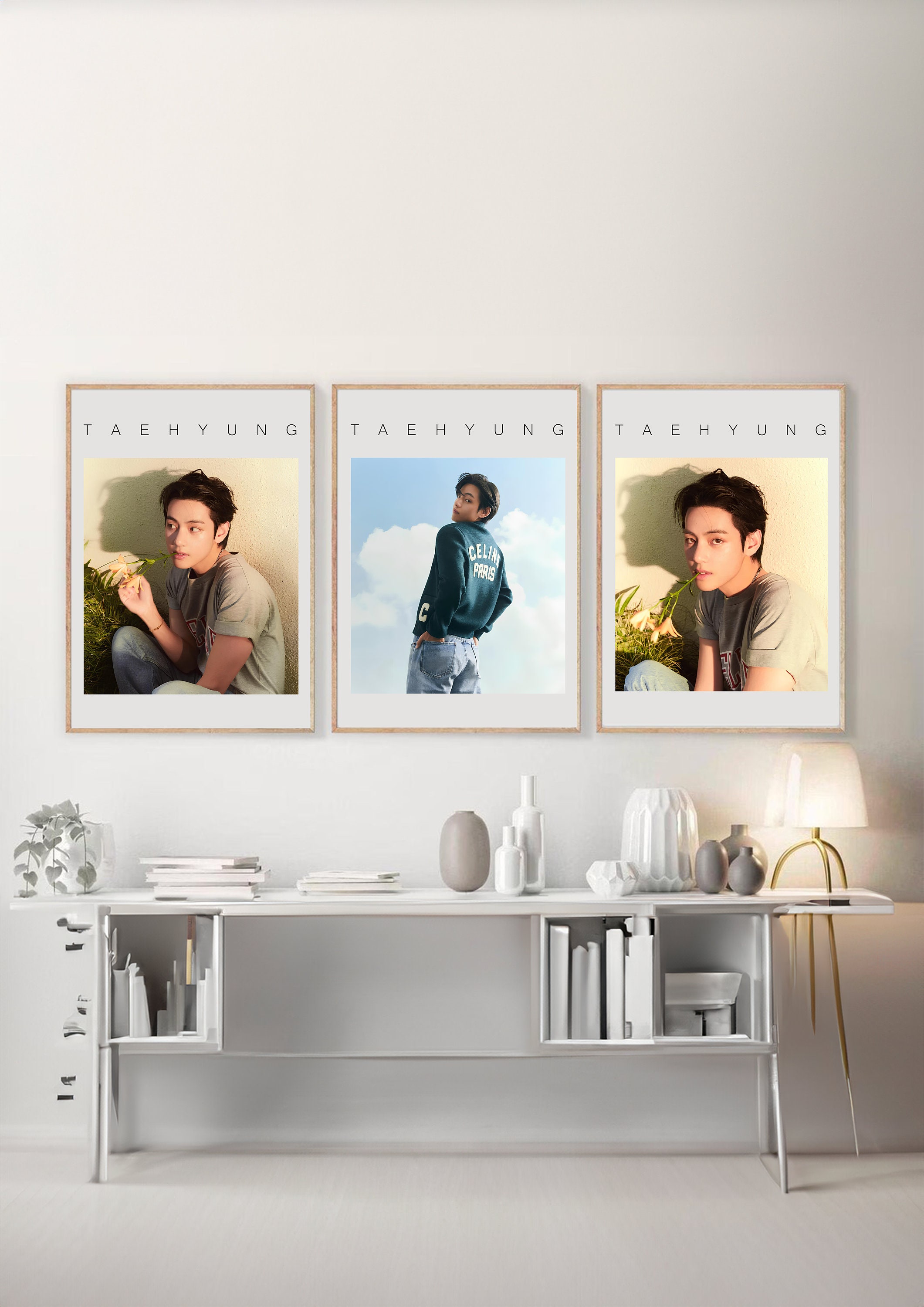 Taehyung BTS Poster Set of 3 digital Download, Aesthetic Bts Room Decor ...