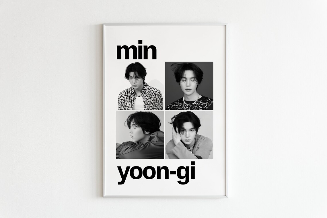 Suga BTS Poster digital Download, Aesthetic Room Decor, Gifts, Merch ...