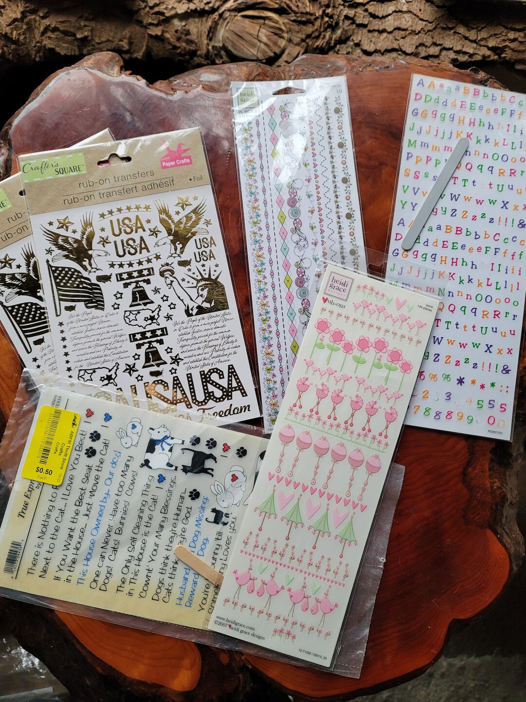 Lot of 6 Packages of Rub on Transfer ,stickers, Decals. New Decals ...