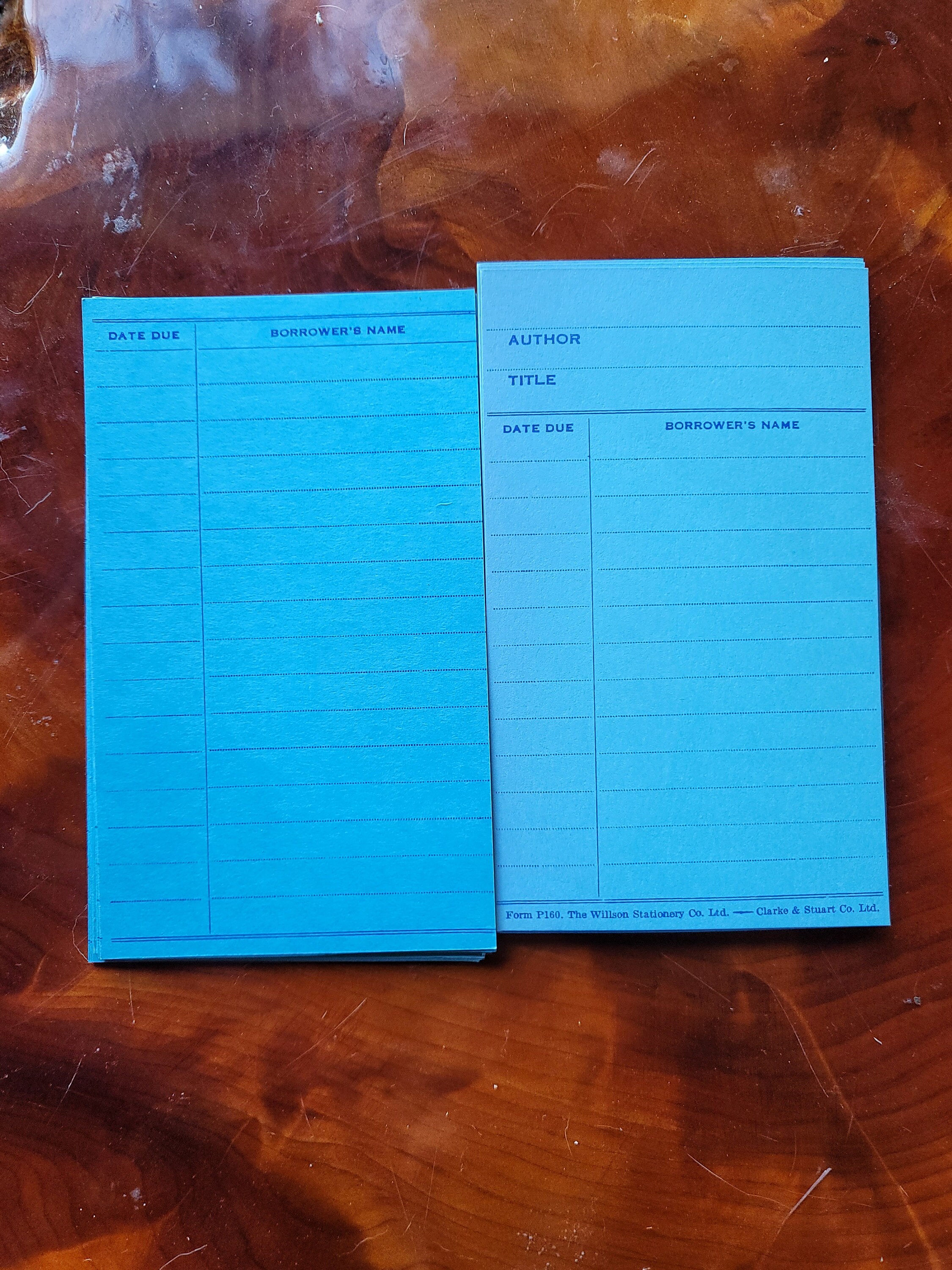 Ephemera Lot of Darker Blue Library Cards, 10 Unused Cards, Vintage ...