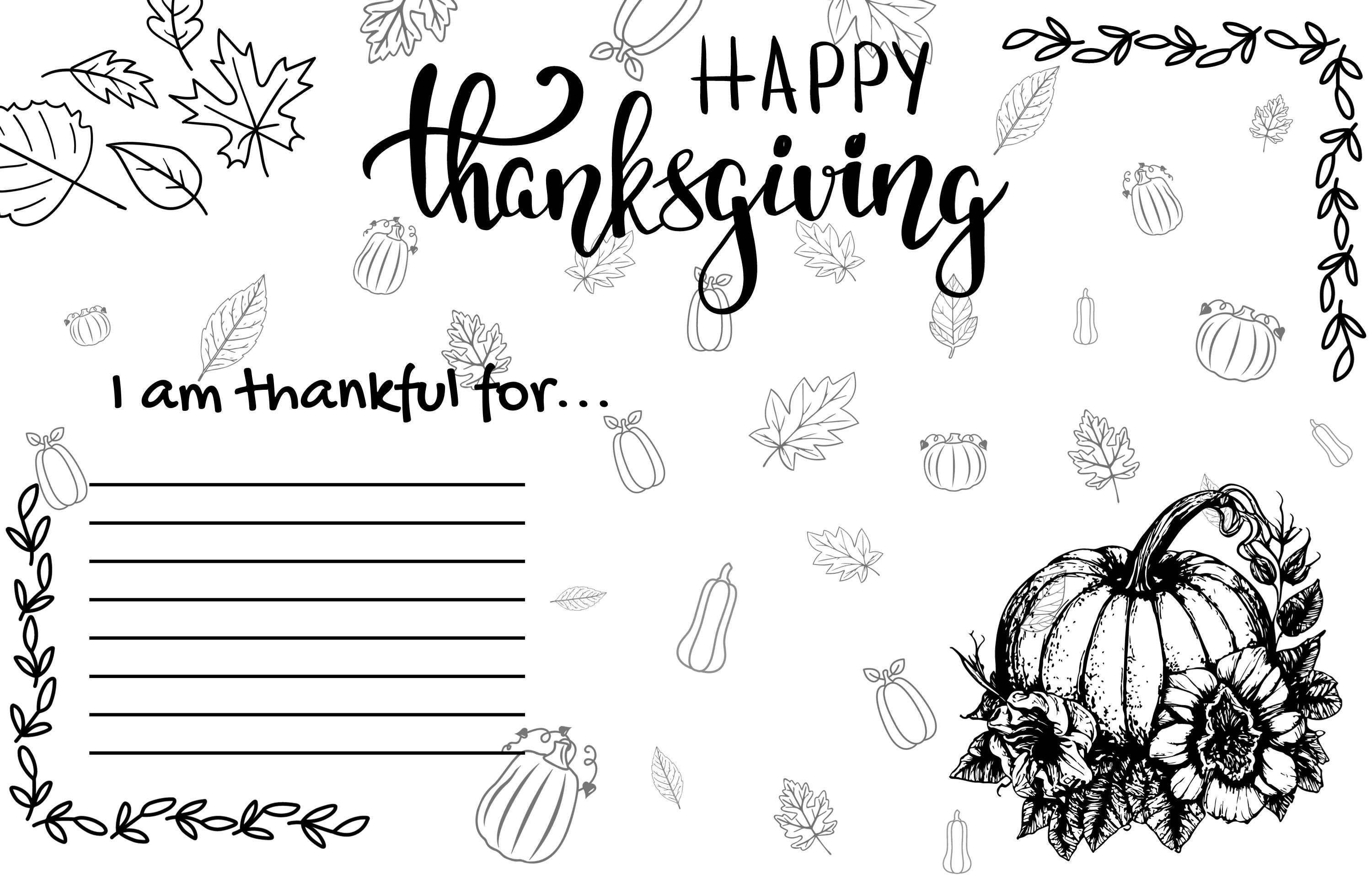 Printable Thanksgiving & Friendsgiving Placemats for Adults and Kids ...