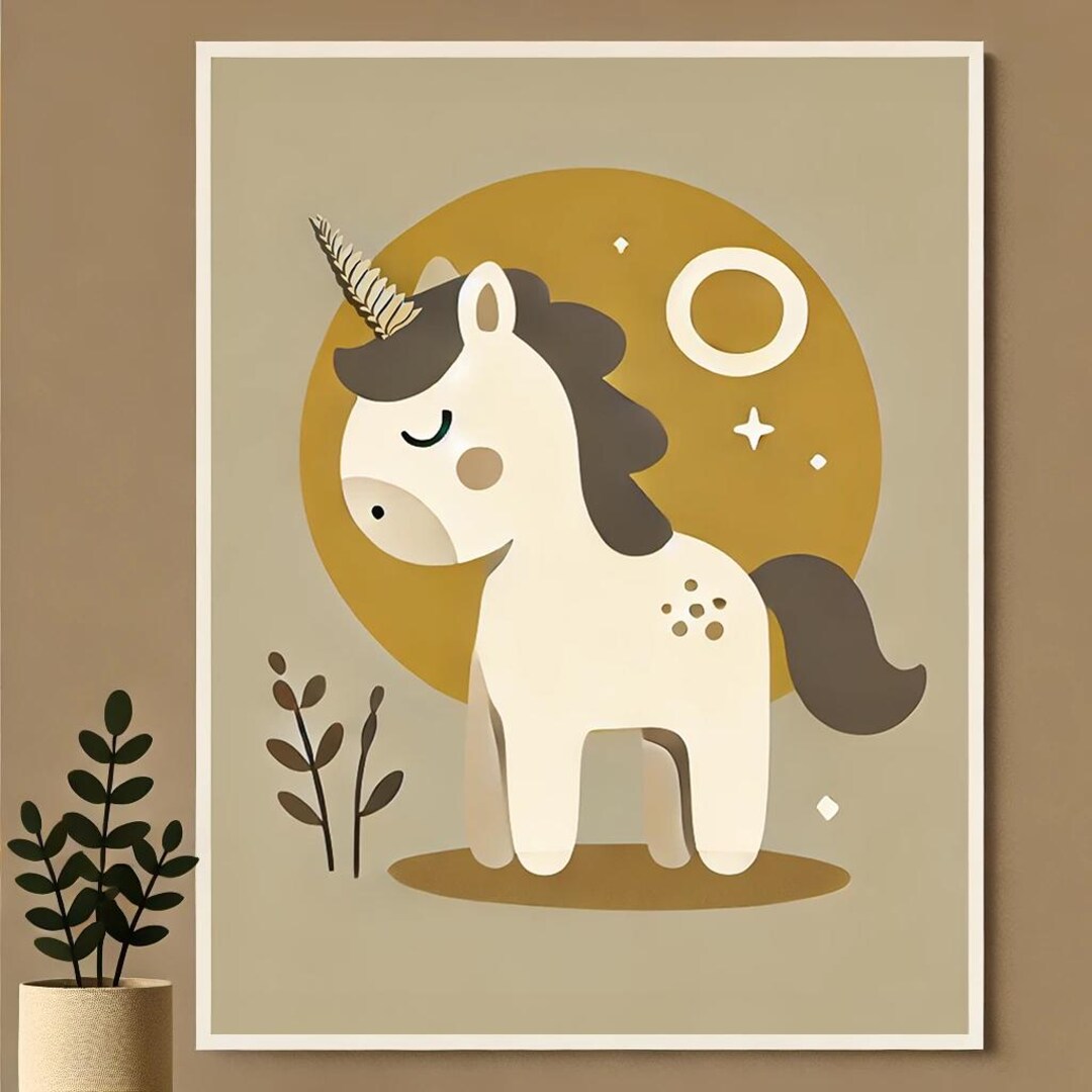 Neutral Unicorn Printable Wall Art | Digital Download | Scandinavian ...