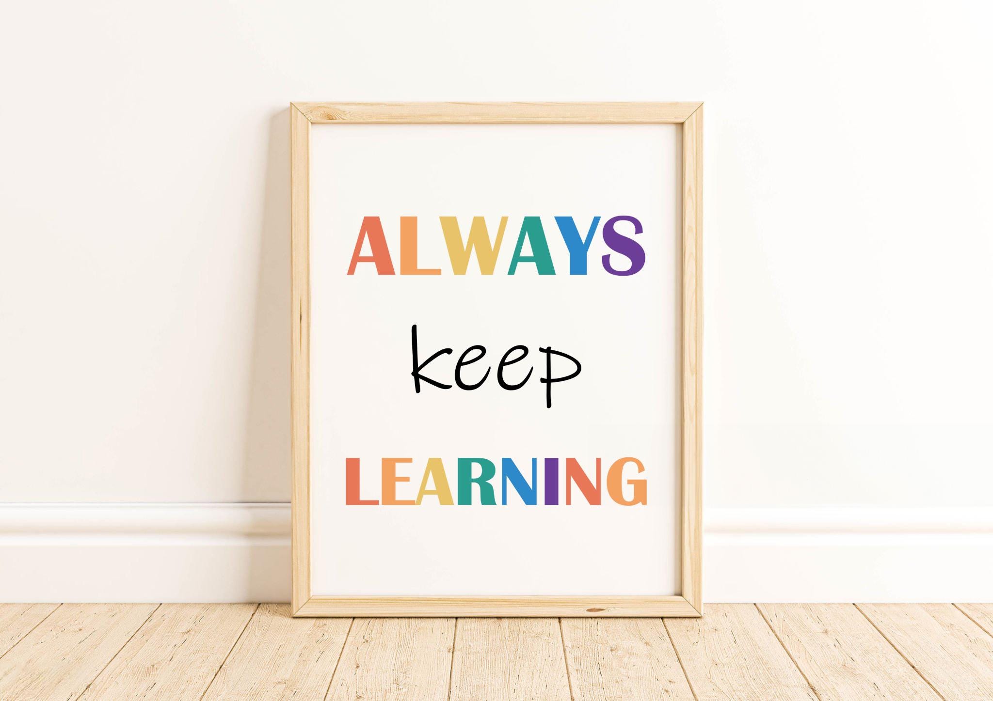 Always Keep Learning Printable - Inspirational Wall Art - Motivational ...