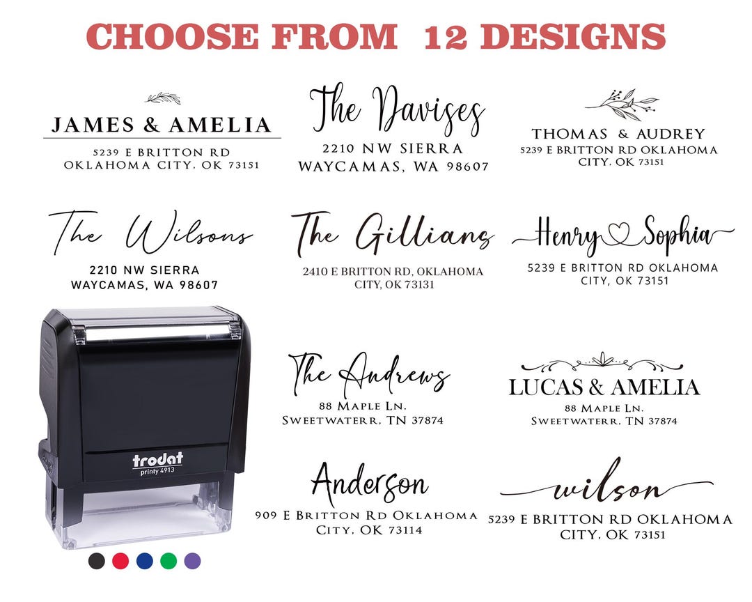 Personalized Return Address Stamp | Custom Rubber Address Stamp Self ...