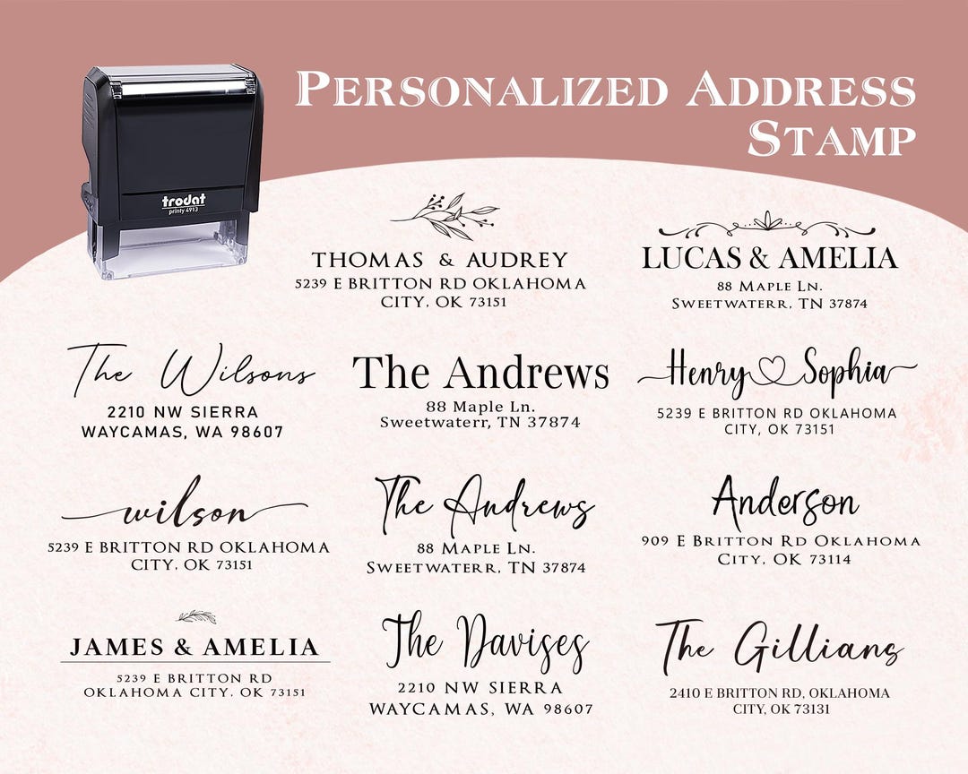 Return Address Stamp Personalized | Custom Self-inking Stamp ...