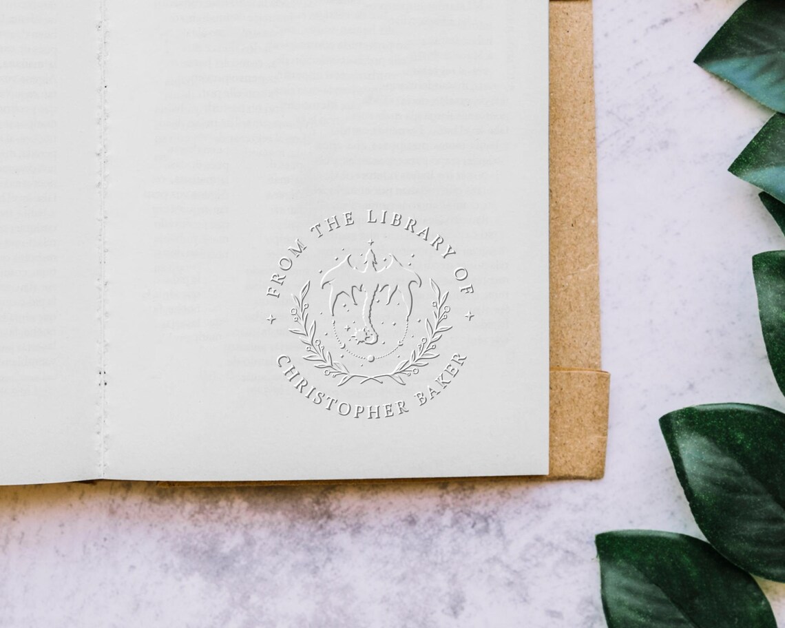 Personalized Book Embosser, Custom Book Stamp, Library Embosser Stamp ...
