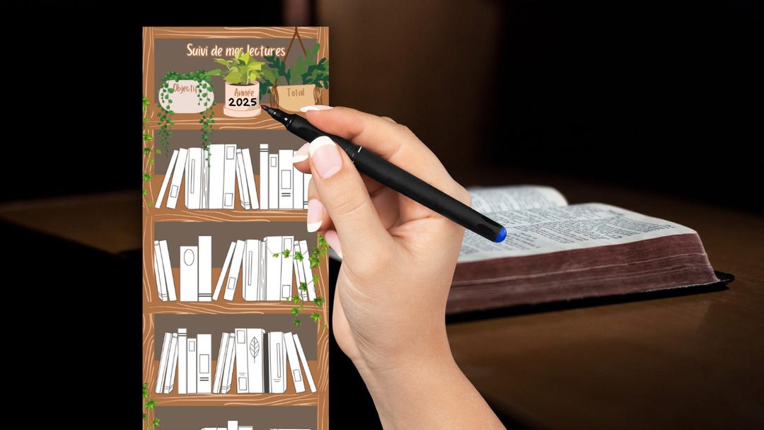Book Tracker Coloring Library Bookmark in French - Etsy