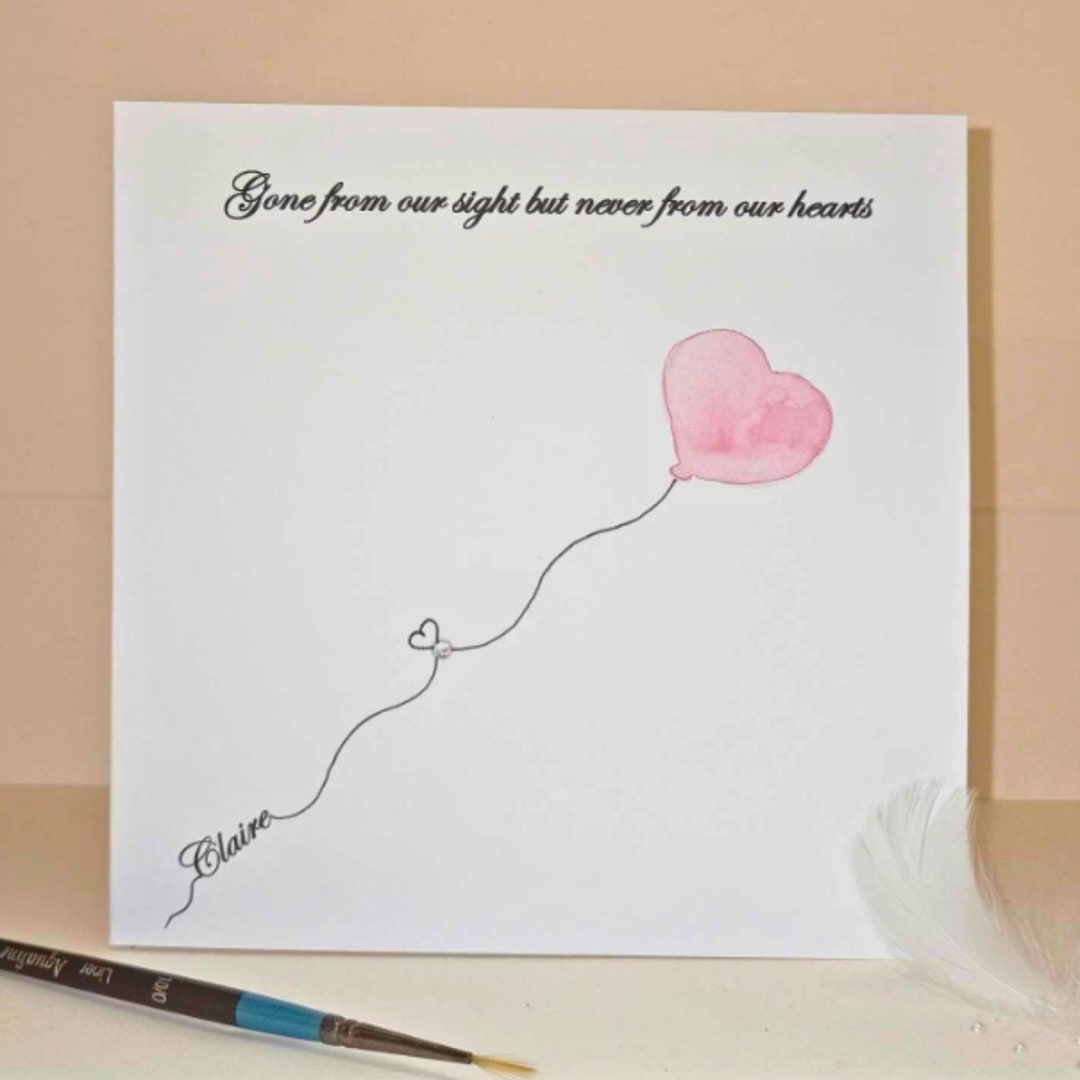 Beautiful Hand Water Coloured Balloon Sympathy Card. - Etsy