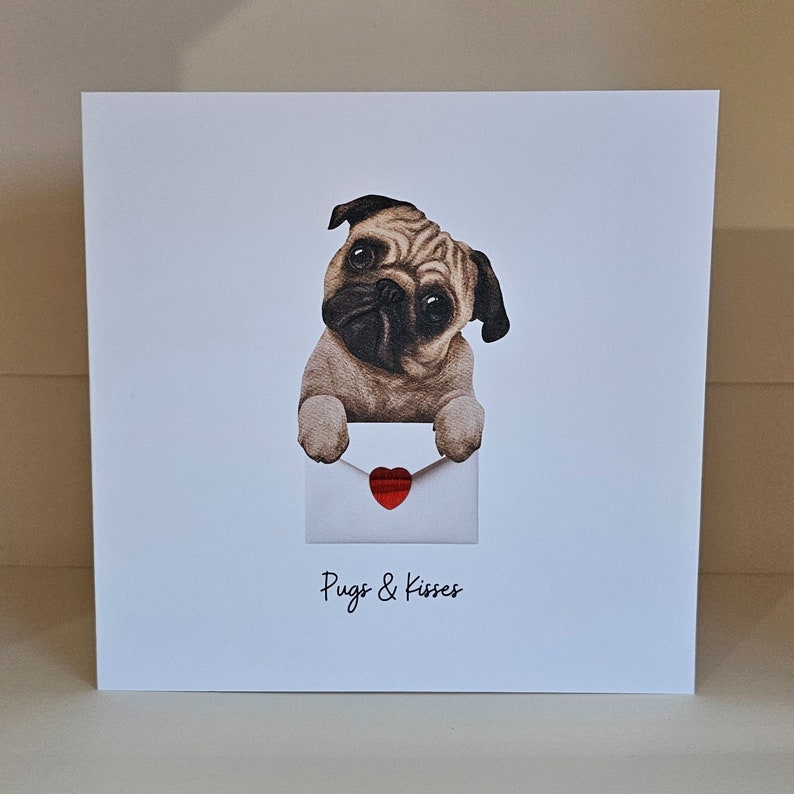 Pugs & Kisses Card - Etsy