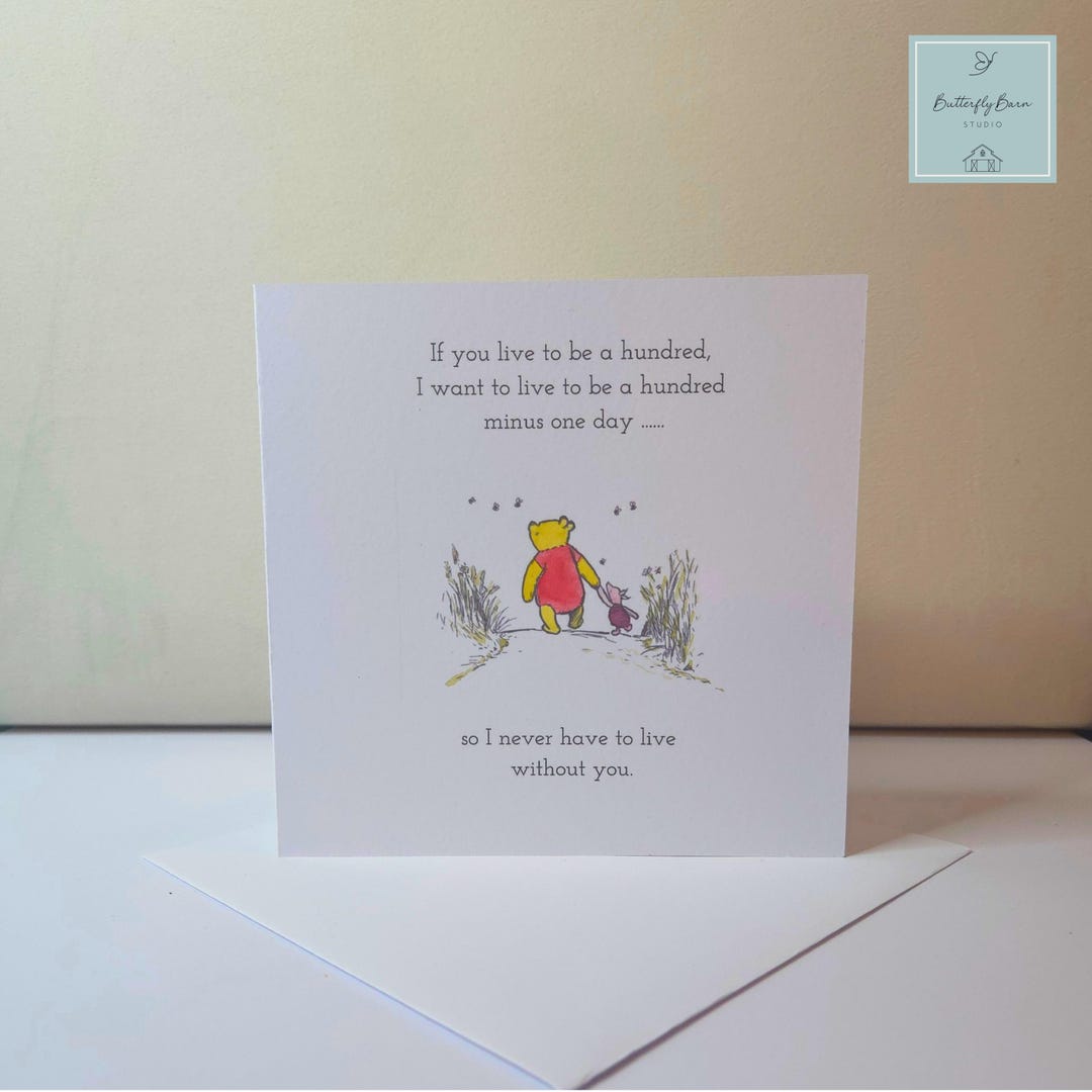 Beautiful Winnie the Pooh Card. Can Be Personalised - With a Touch of ...