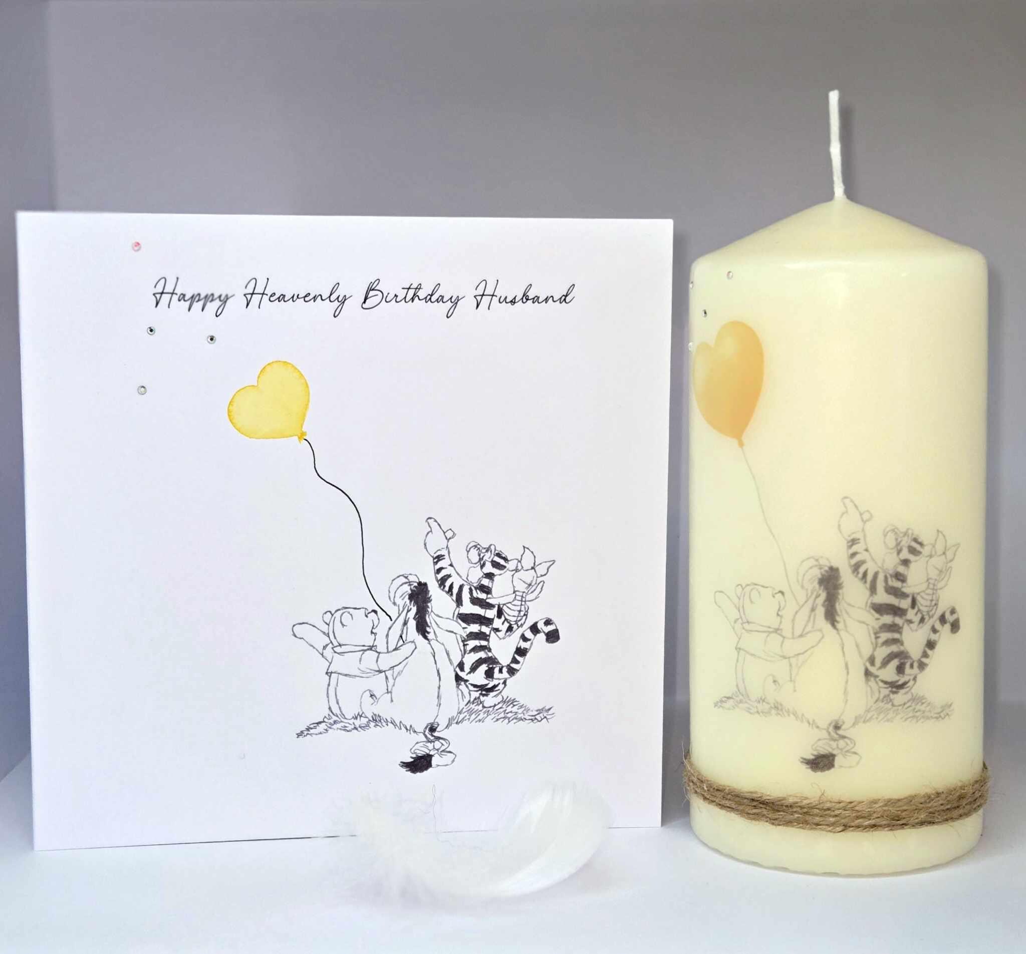 Beautiful Watercolour Winnie the Pooh Sympathy Card and Candle - Etsy