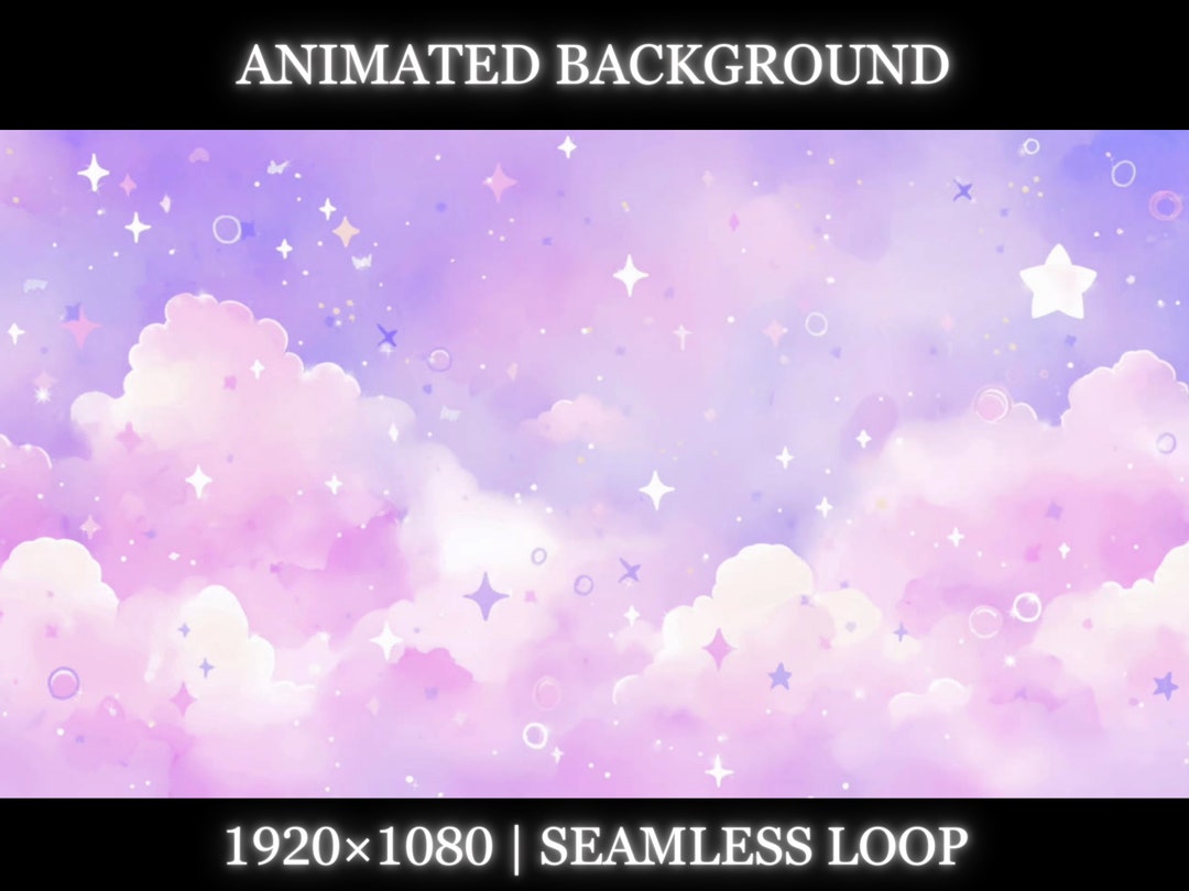 Vtuber Animated Background | Purple Pink Cloudy Sky Animated Background ...