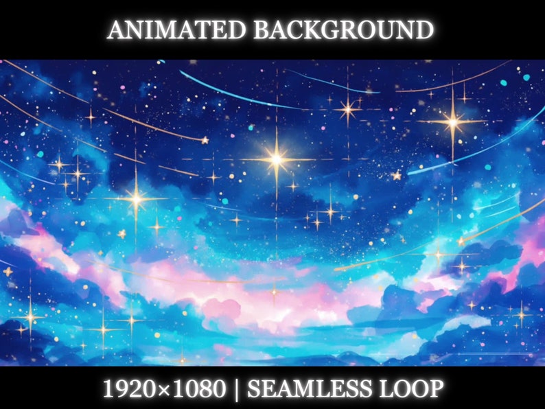Vtuber Animated Background | Colorful Galaxy Background | Twitch Stream ...
