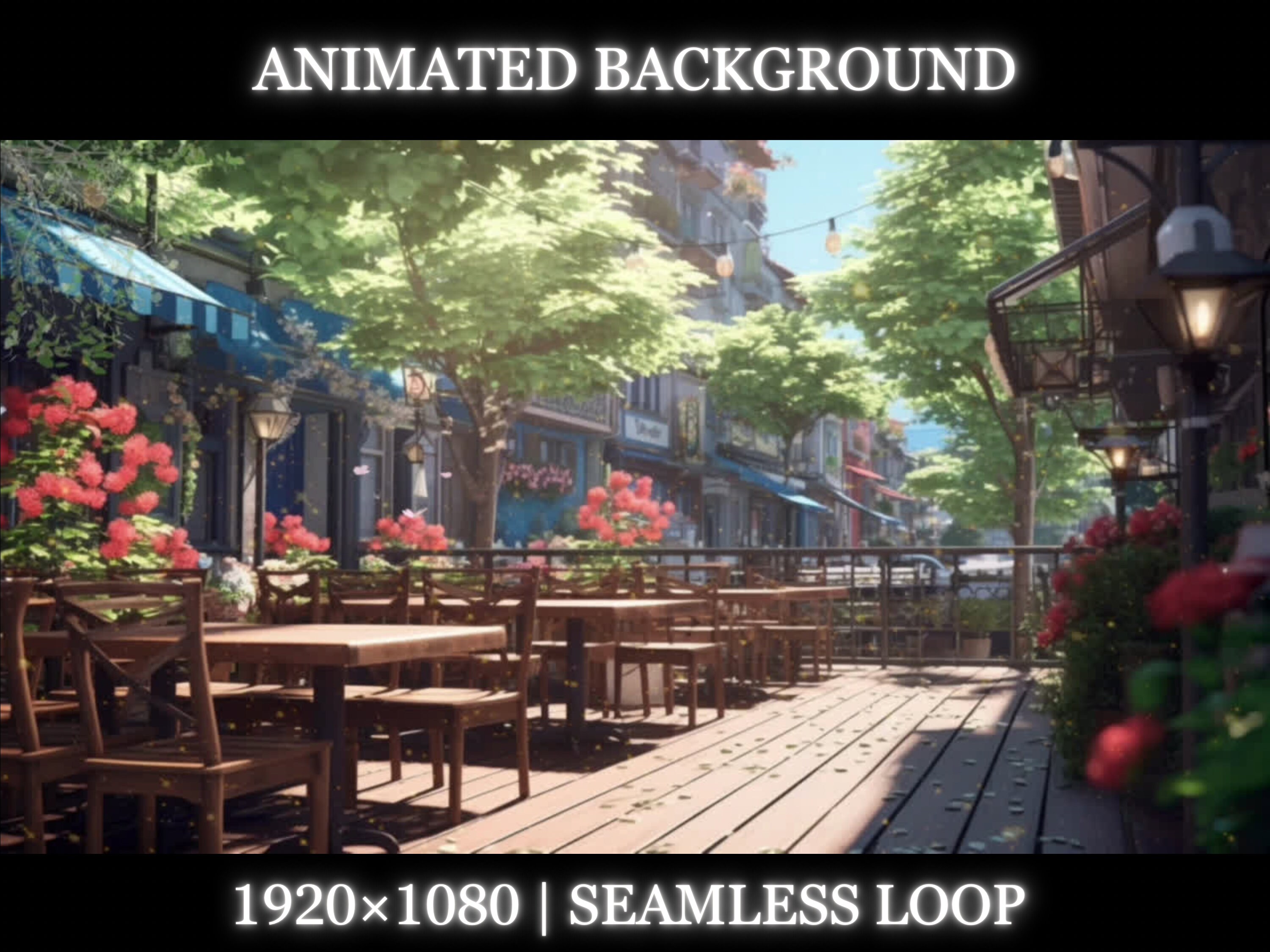 Vtuber Animated Background Outdoor Cafe Animated Background Cafe Twitch ...