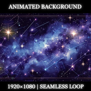 Vtuber Animated Background | Mysterious Purple Starry Sky Background ...