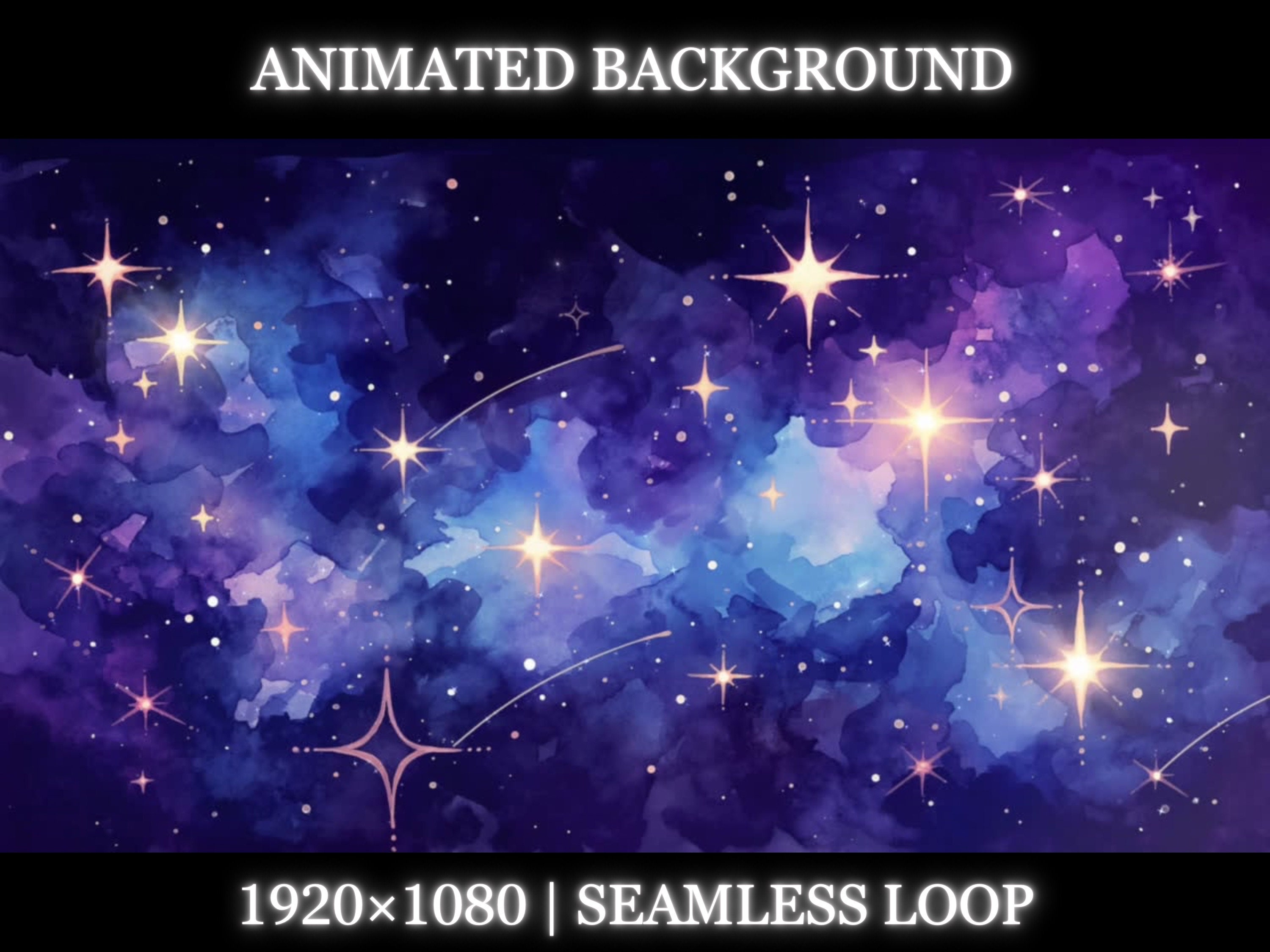 Vtuber Animated Background | Mysterious Purple Starry Sky Background ...