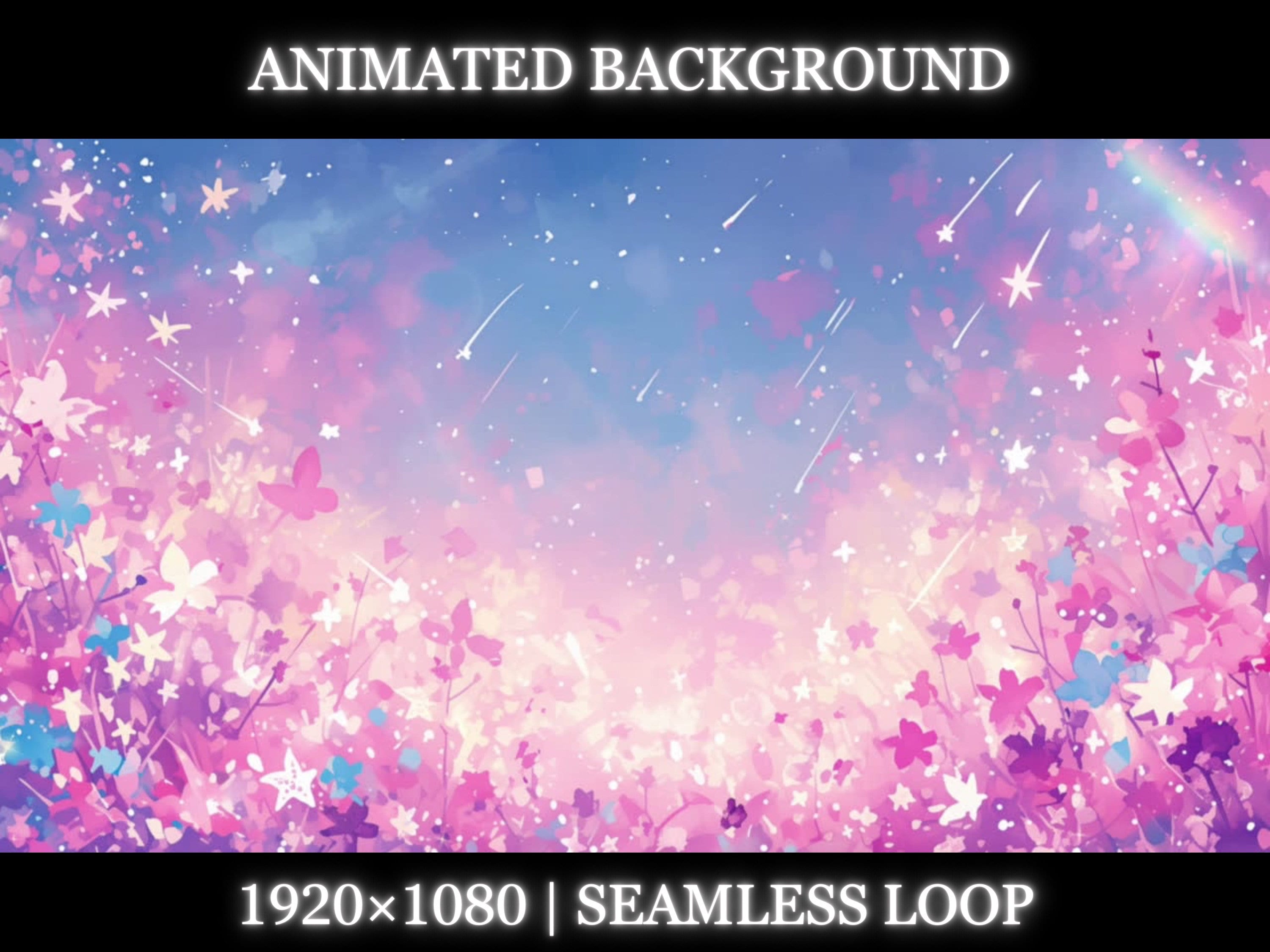 Vtuber Animated Background Dreamy Flowers and Stars Background Twitch ...
