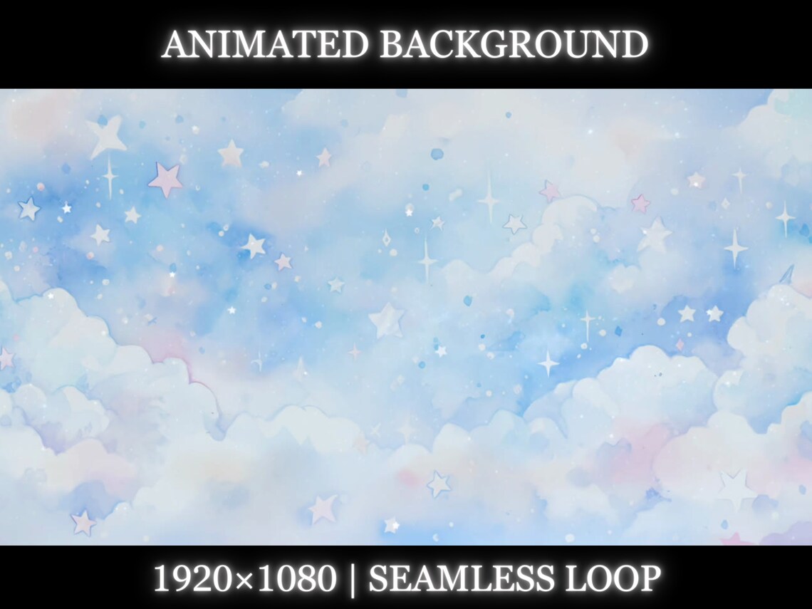 Vtuber Animated Background | Dreamy Blue Sky Animated Background ...