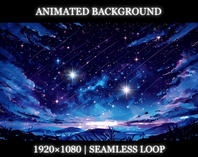 Vtuber Animated Background | Mysterious Purple Starry Sky Background ...