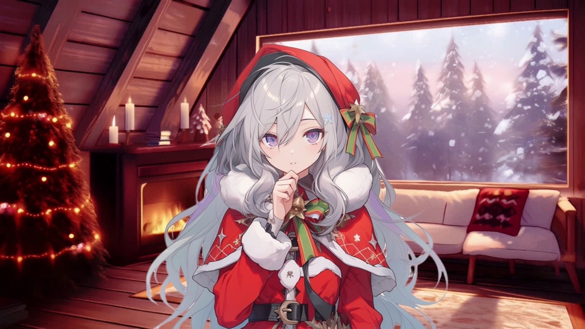 Vtuber Animated Background Christmas Snowy Cabin Animated Background ...