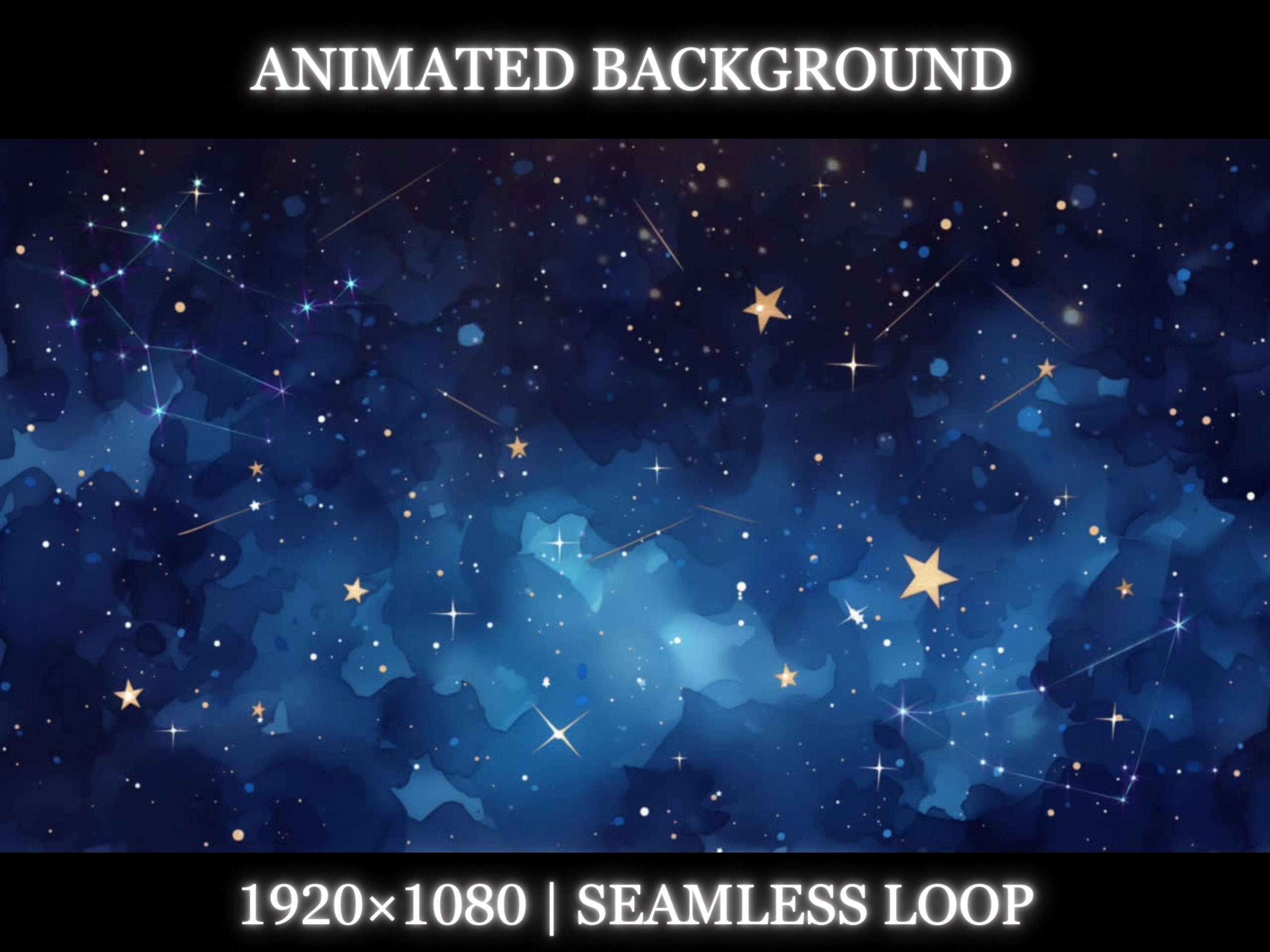 Vtuber Animated Background | Minimalist Starry Sky Background | Twitch ...