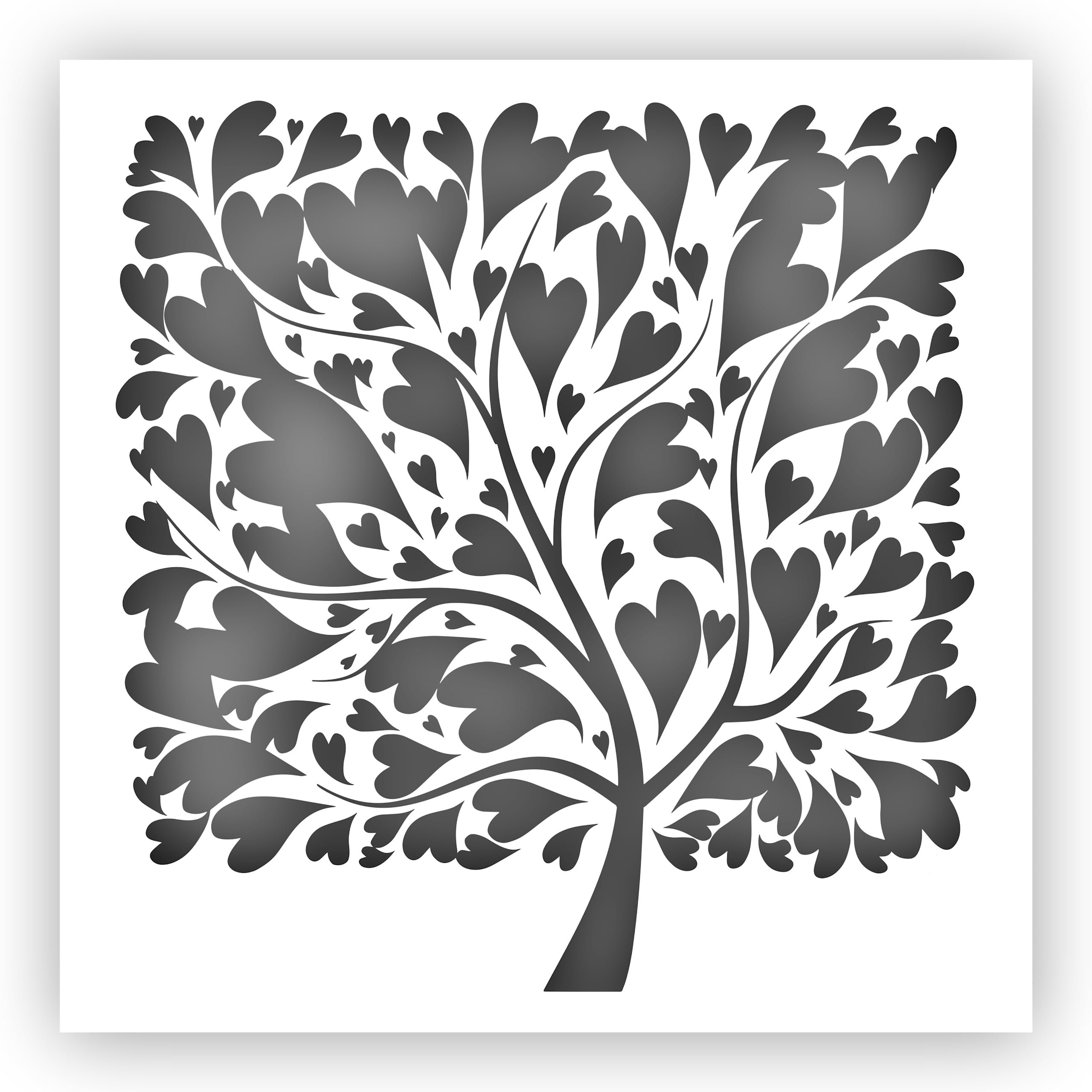 Heart Tree #2 Valentine Stencil - Choose a Size - Laser-cut Reusable ...