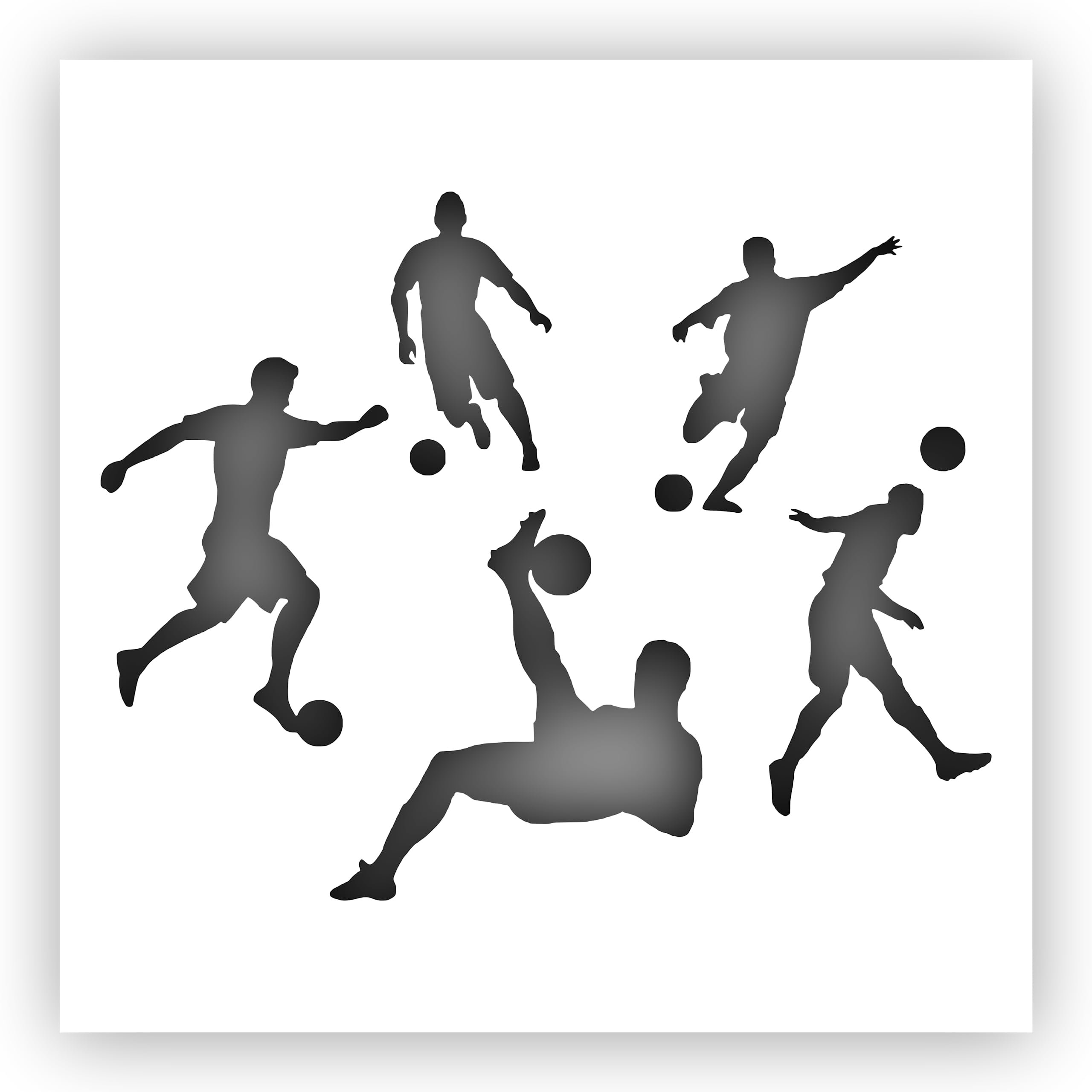 Soccer Football Players 2 Stencil Choose a Size Laser-cut - Etsy