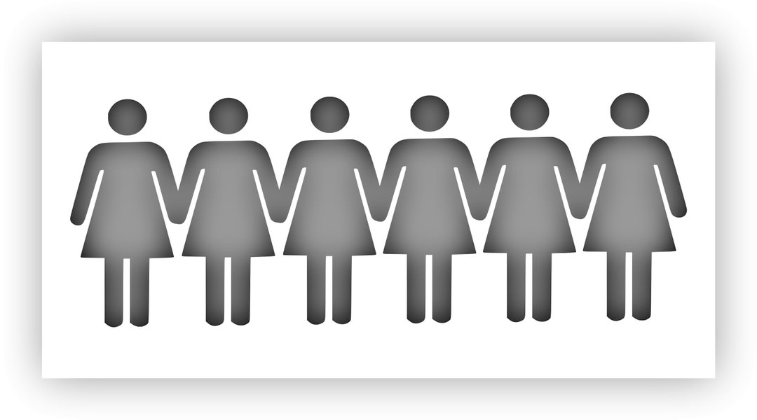 Women Unity Holding Hands Feminism Stencil - Choose a Size - Laser-cut ...