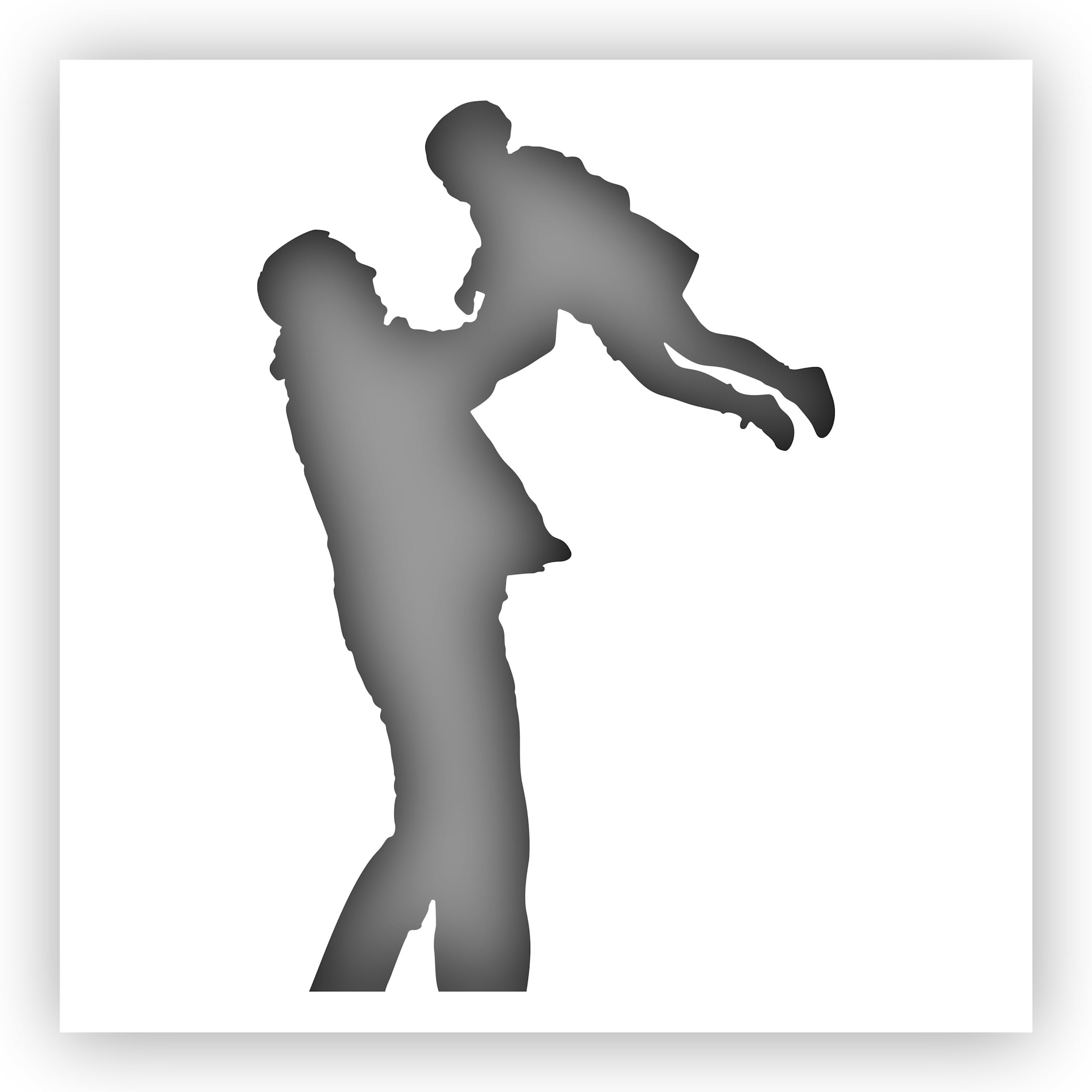 Father and Child Stencil Choose a Size Laser-cut Reusable - Etsy