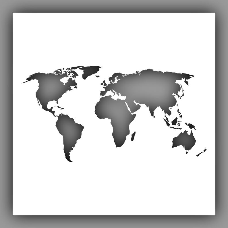 World Map Stencil - Choose a Size - Laser-cut Reusable Plastic - Etsy
