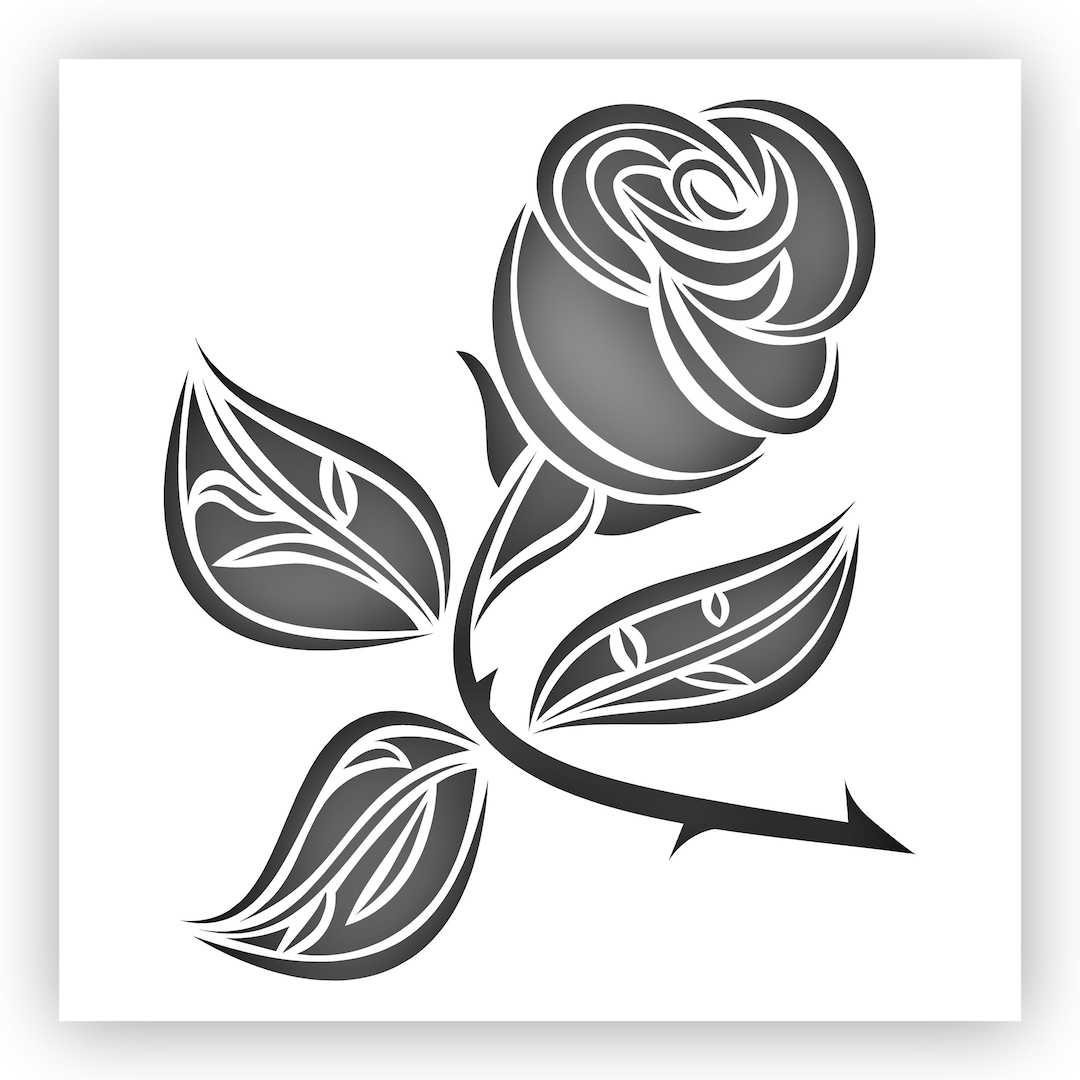 Rose #4 Flower Stencil - Choose a Size - Laser-cut Reusable Plastic - Etsy