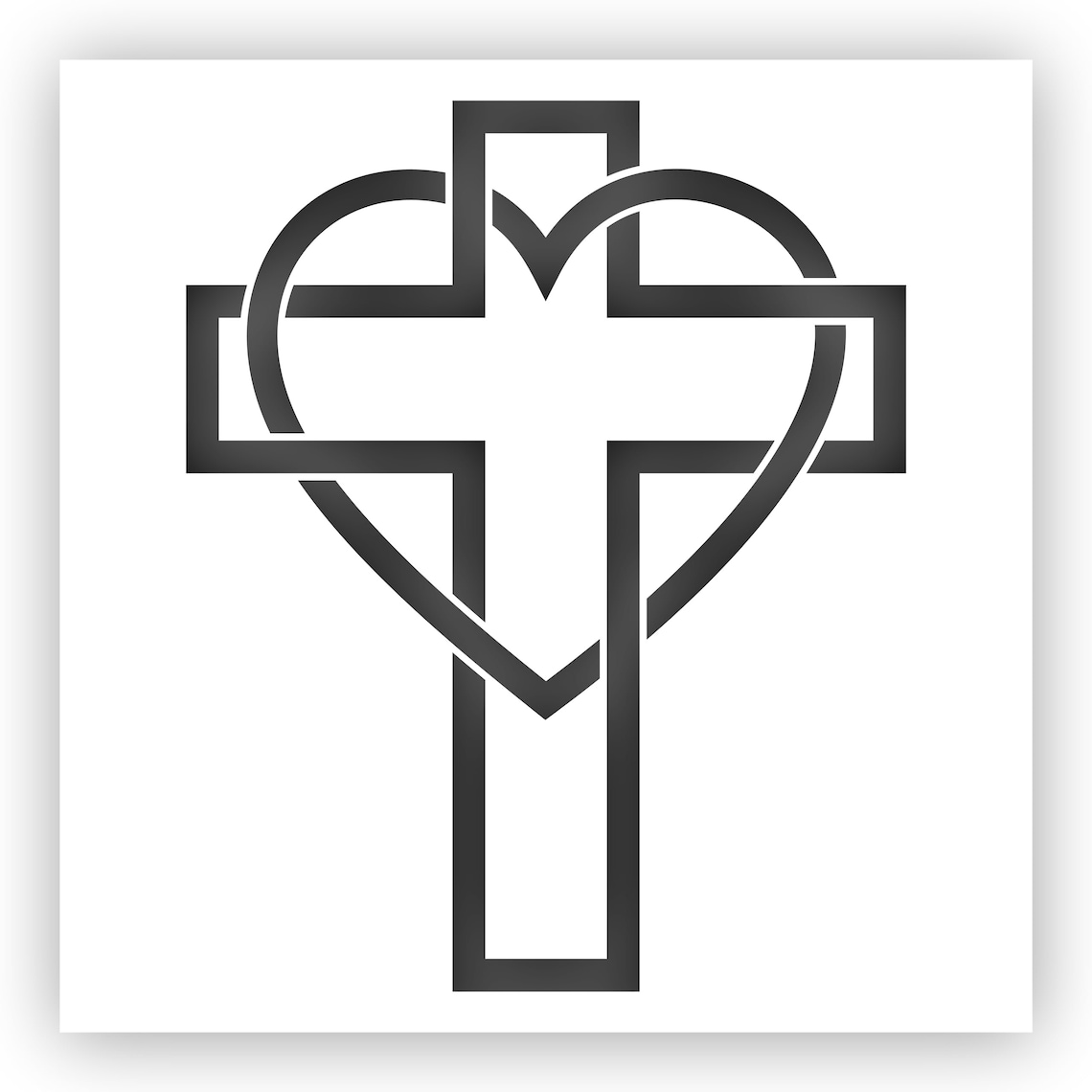 Cross and Heart Stencil - Choose a Size - Laser-cut Reusable Plastic - Etsy