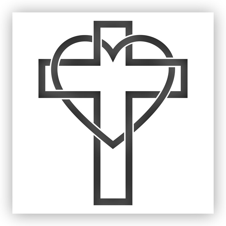 Cross and Heart Stencil - Choose a Size - Laser-cut Reusable Plastic - Etsy