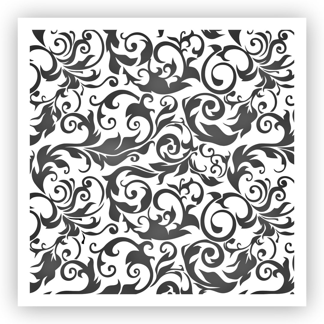 Floral Pattern #4 Stencil - Choose a Size - Laser-cut Reusable Plastic ...