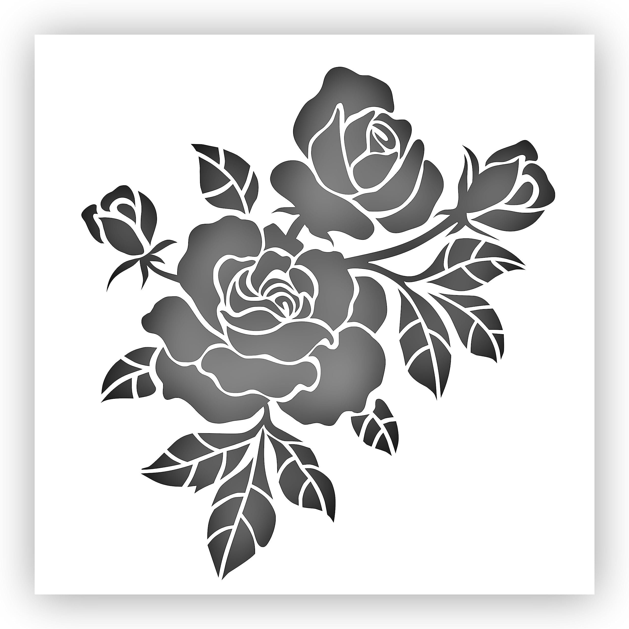Rose #3 Flower Stencil - Choose a Size - Laser-cut Reusable Plastic - Etsy