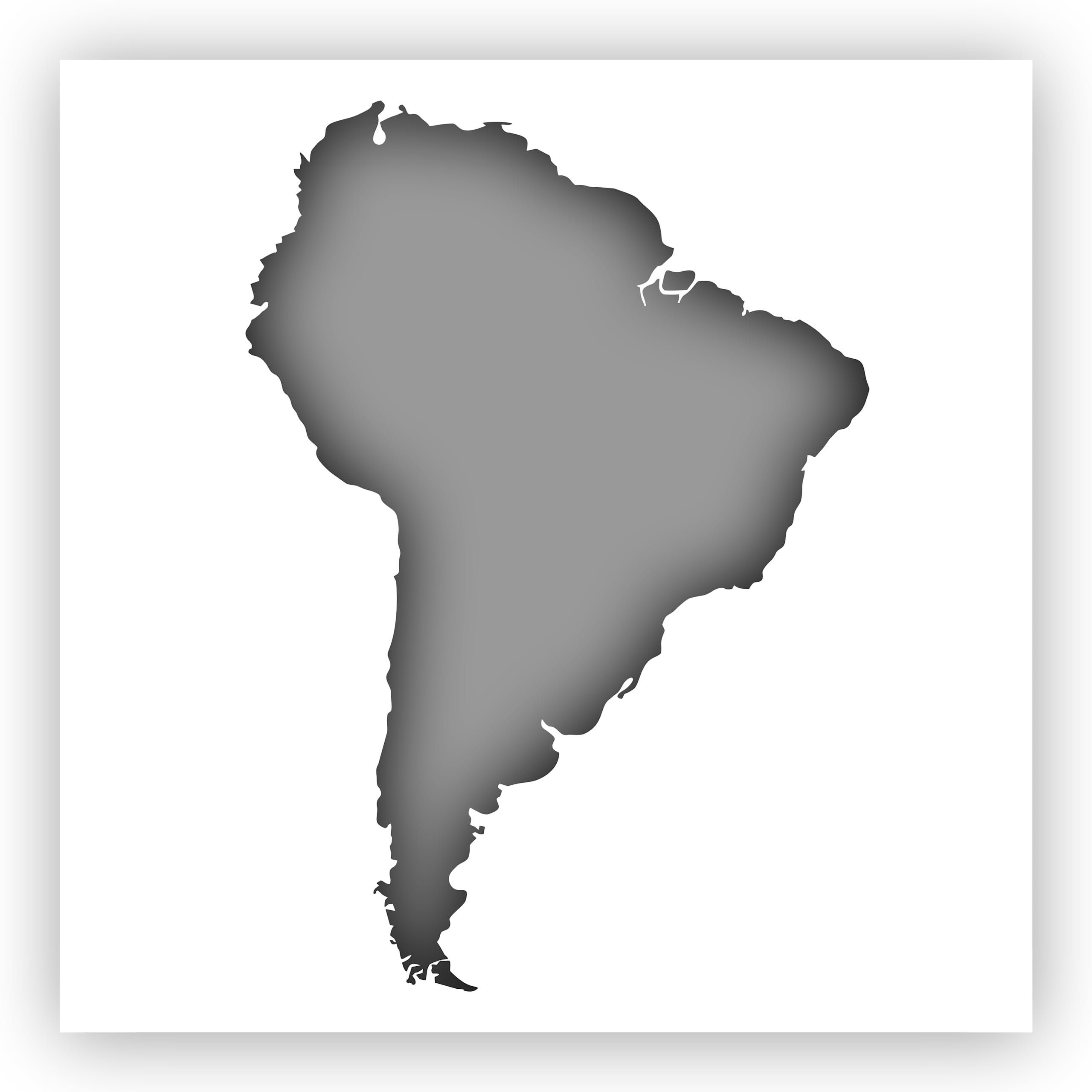 South America Map Stencil Choose a Size Laser-cut Reusable - Etsy
