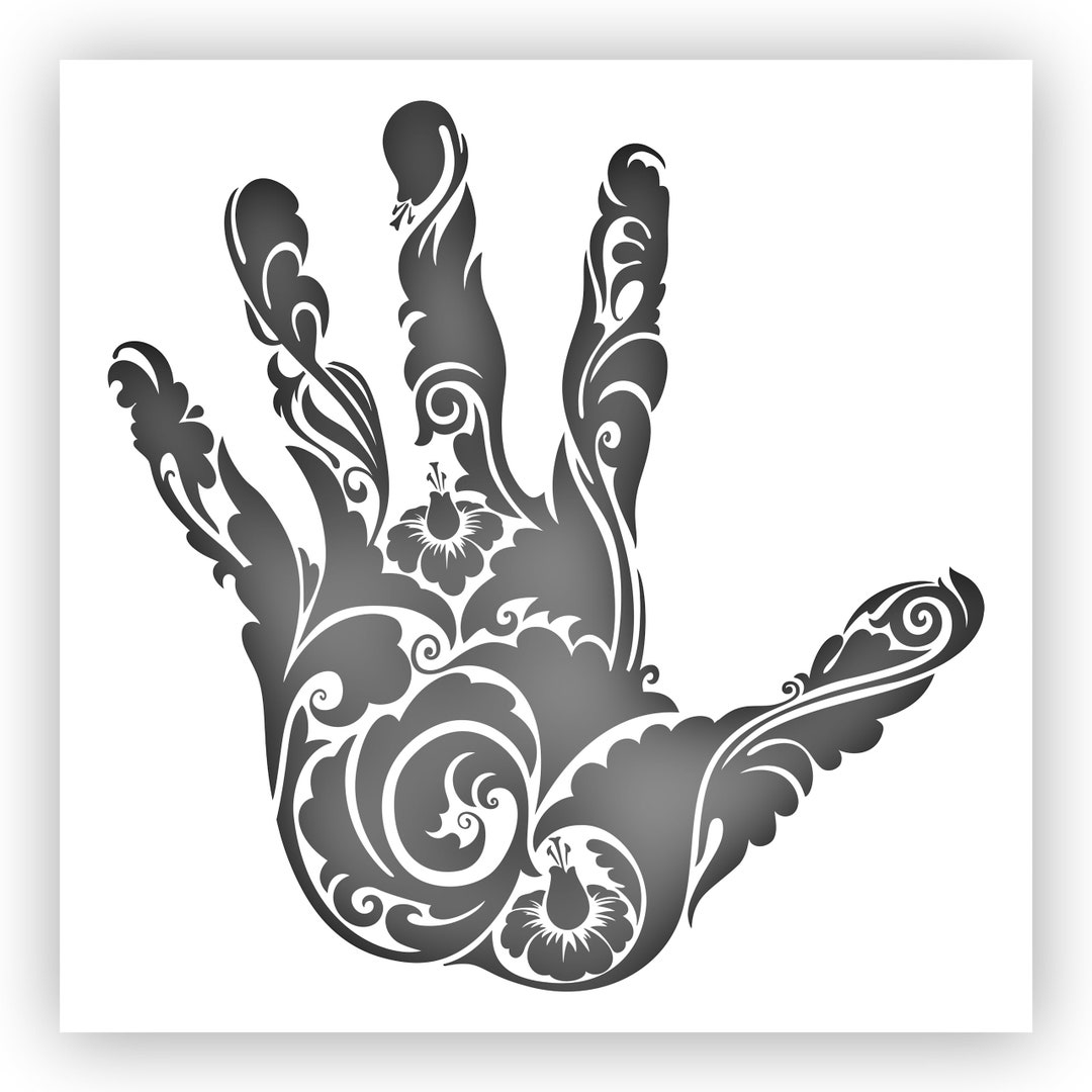 Hand Art Palm Design Stencil - Choose a Size - Laser-cut Reusable ...