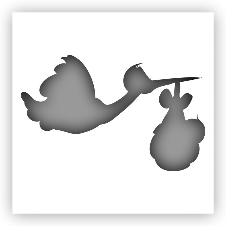 Stork With Baby Stencil - Choose a Size - Laser-cut Reusable Plastic - Etsy
