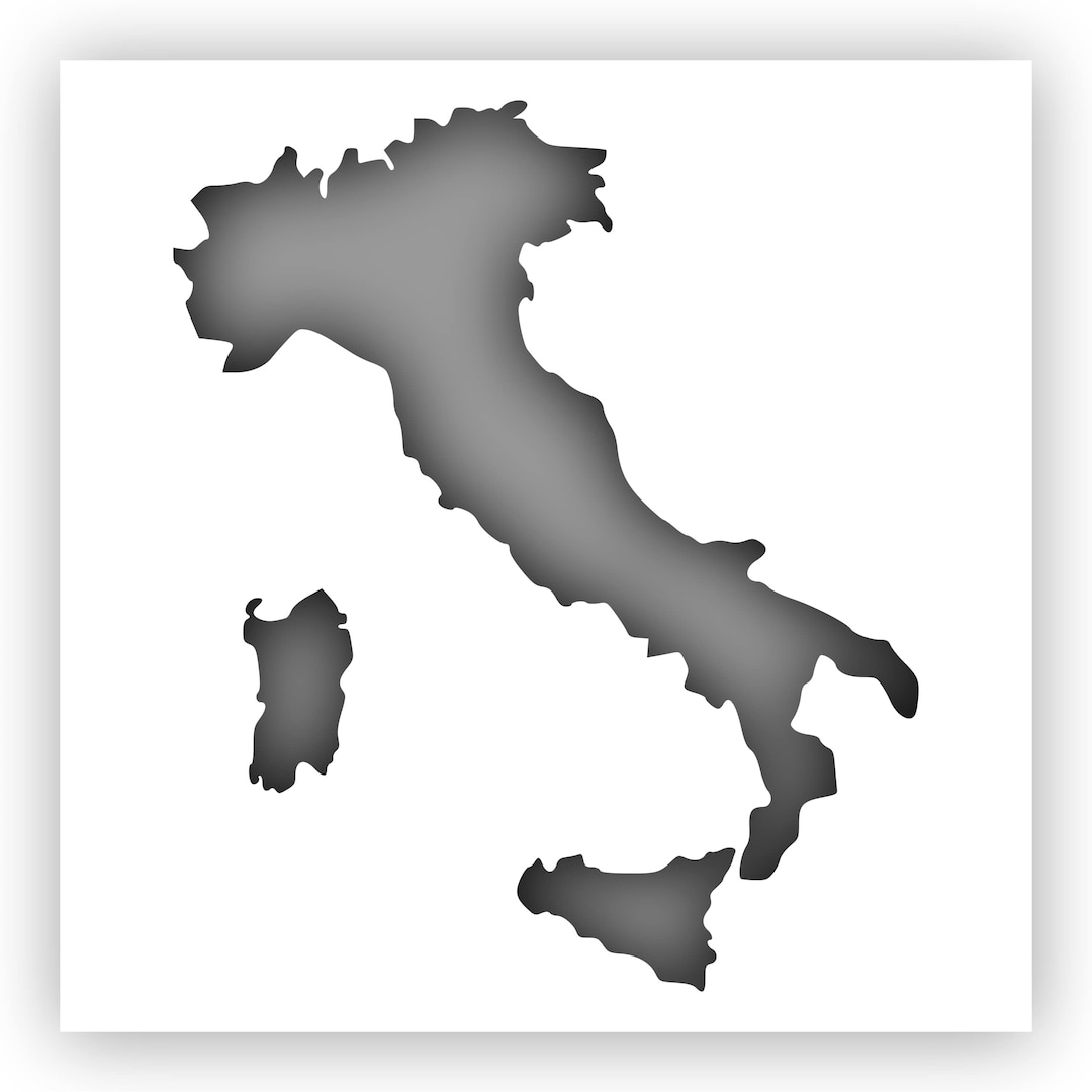 Italy Map Italian Stencil - Choose a Size - Laser-cut Reusable Plastic ...