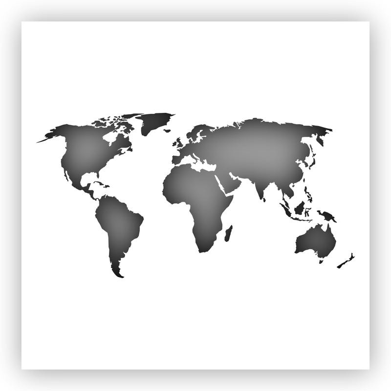 World Map Stencil - Etsy