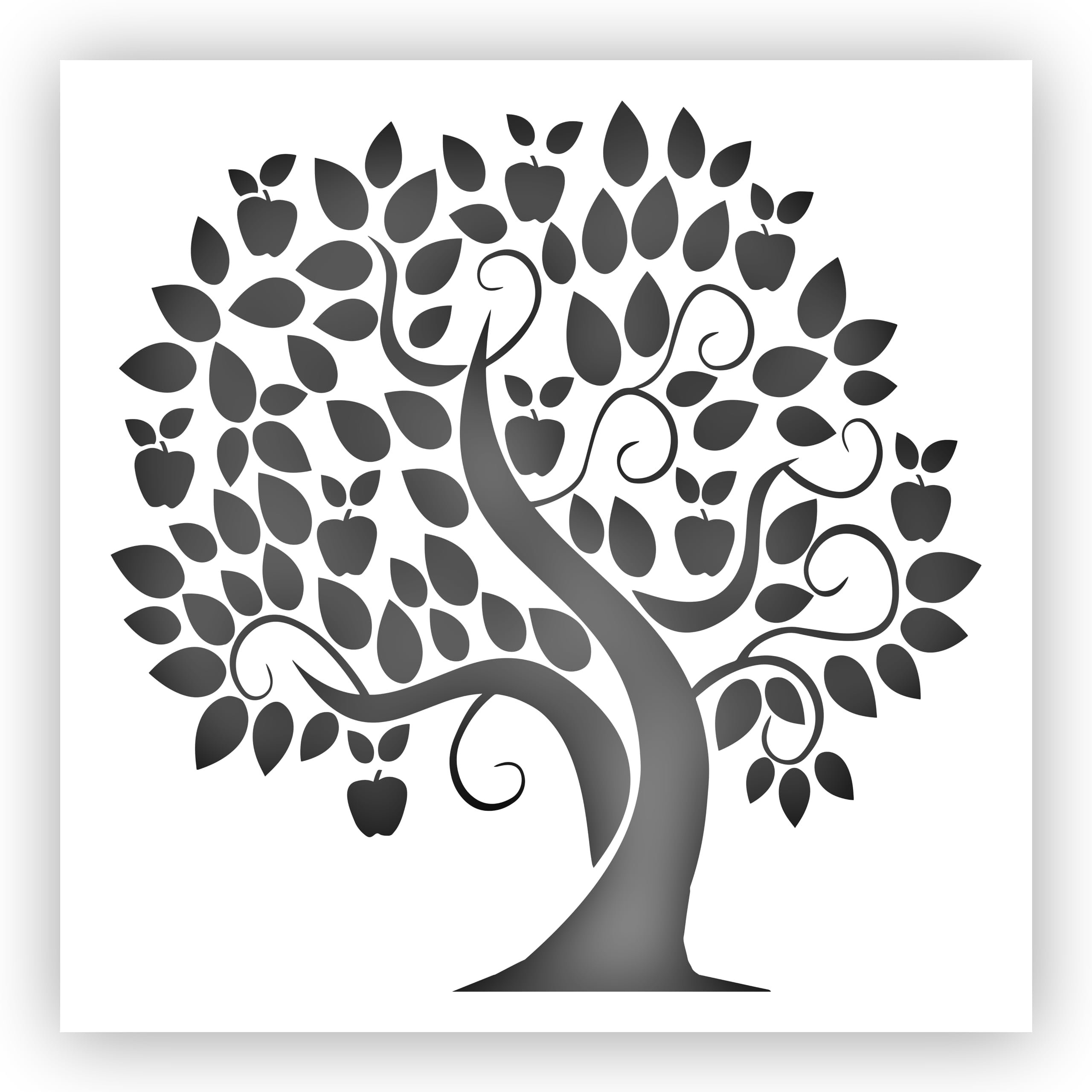 Apple Tree Stencil - Choose a Size - Laser-cut Reusable Plastic - Etsy