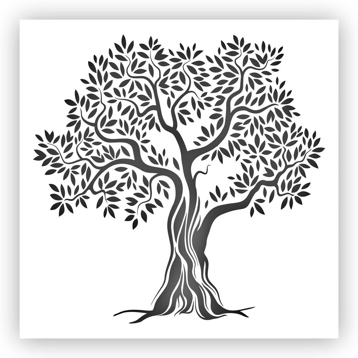 Tree With Leaves #1 Stencil - Choose a Size - Laser-cut Reusable ...