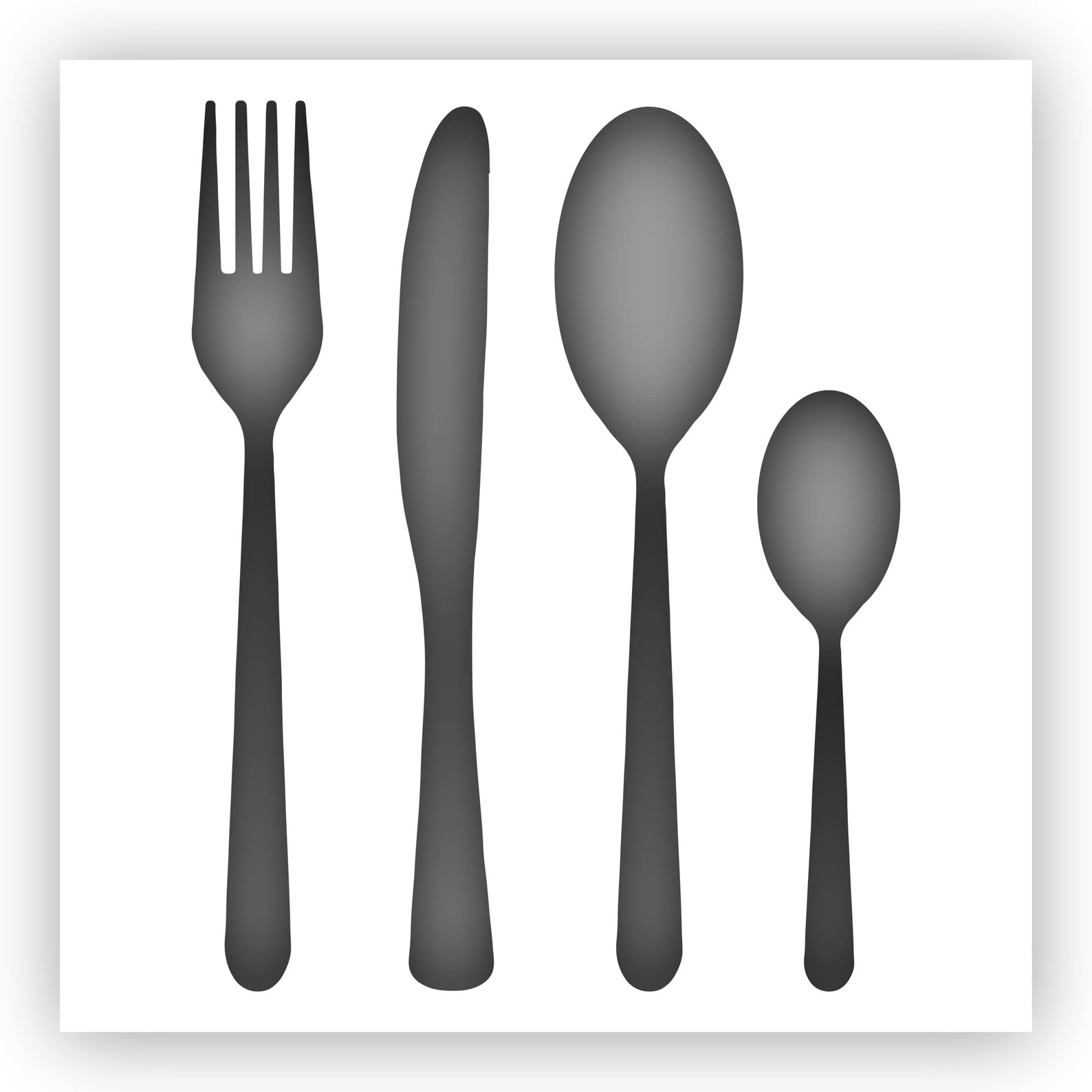 Cutlery Silverware Knife Fork Spoon Stencil - Choose a Size - Laser-cut ...