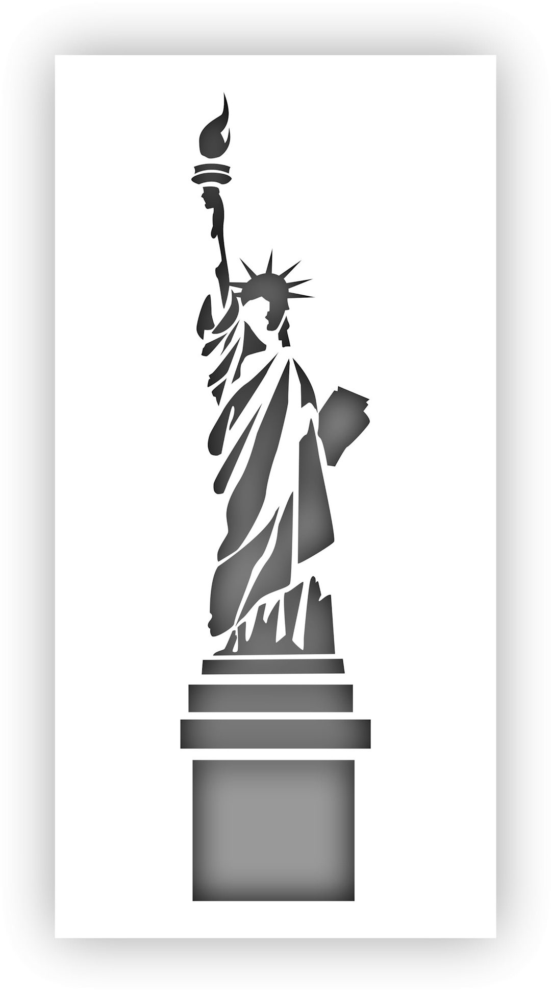 Statue of Liberty Stencil - Choose a Size - Laser-cut Reusable Plastic ...