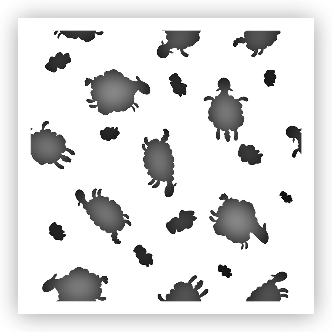 Sheep & Clouds Counting Sheep Stencil - Choose a Size - Laser-cut ...