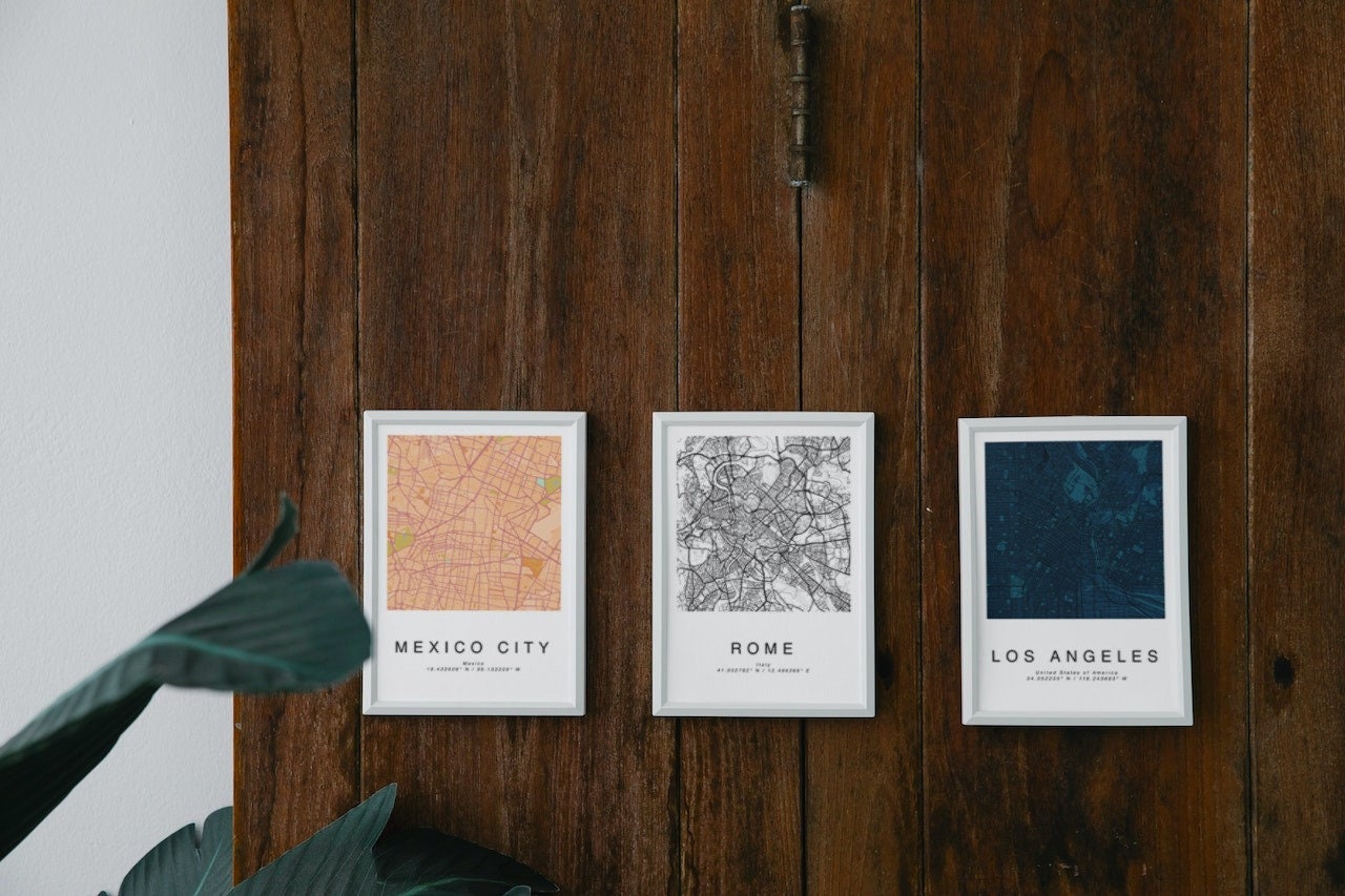 Set of 3 Custom Maps, Our Story Map Set, Where We Met Map, First Date ...